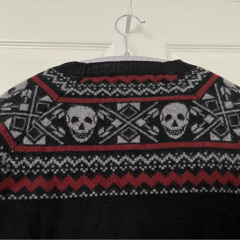 Skull Cashmere Miley Fair Isle Skull Cashmere Sweater… - Gem